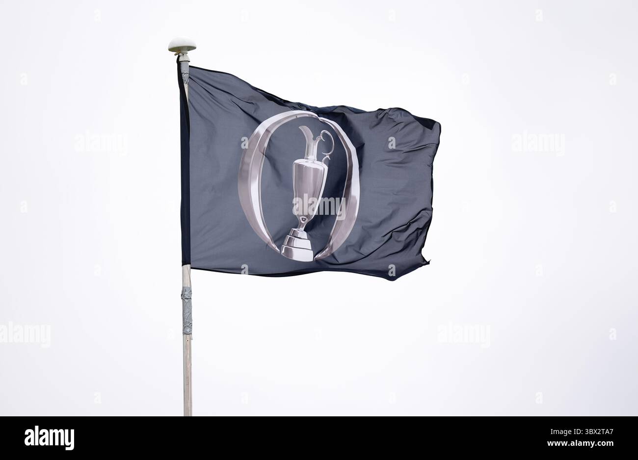 A flag with The Open Championship branding on day one of The 153rd Open ...