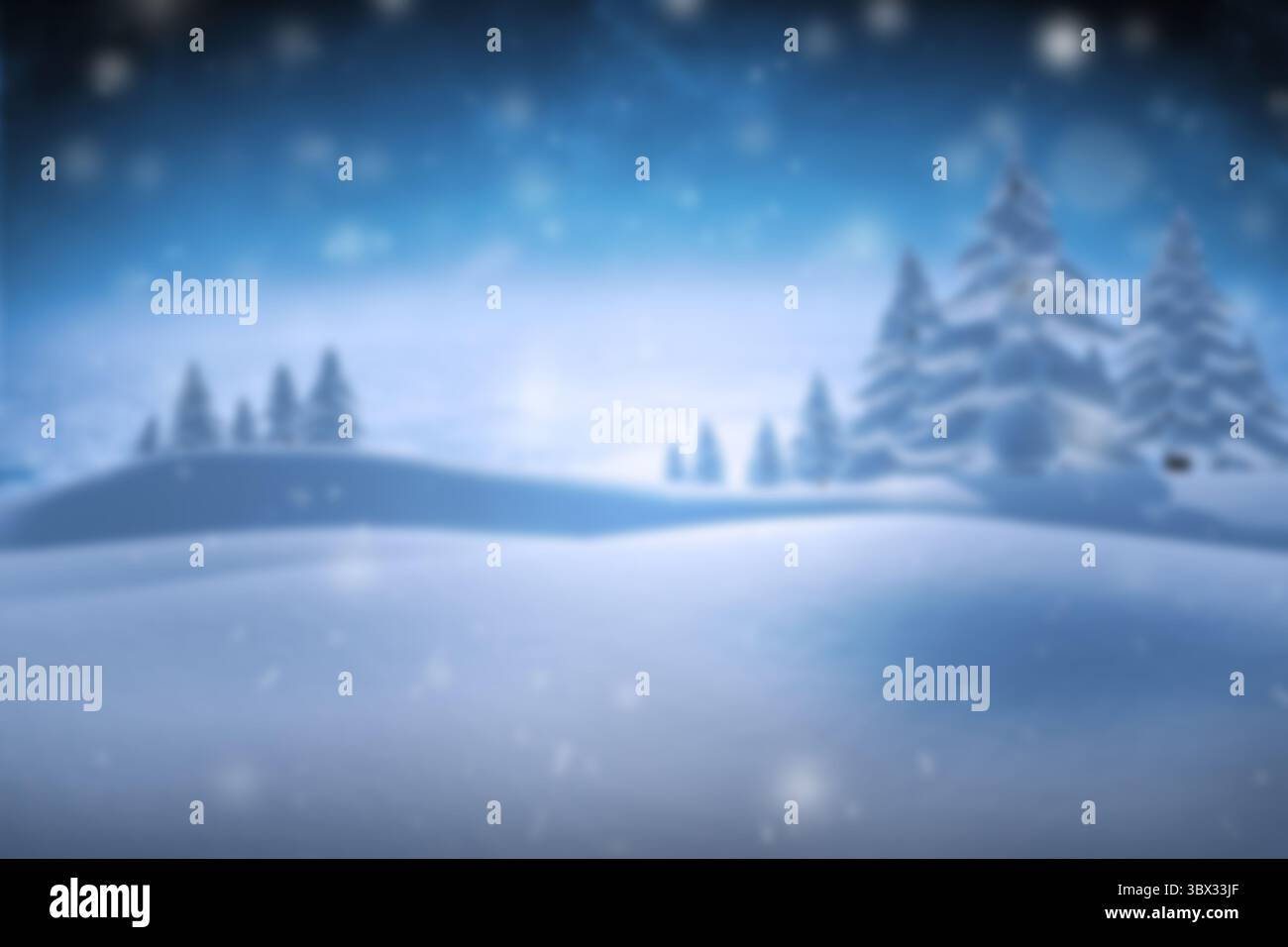 Flat design landscape is showing snow hills with evergreen trees and ...