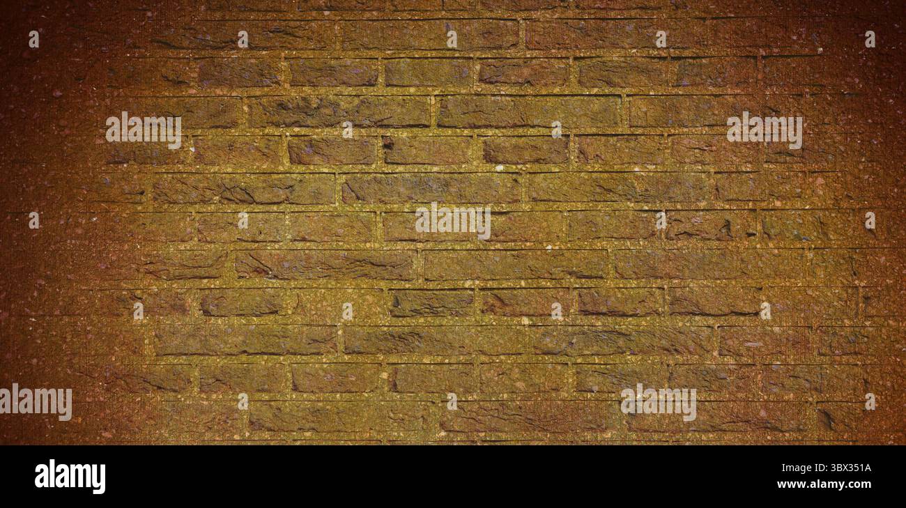 showing textured brick wall with mortar joints and chipped edges in ...