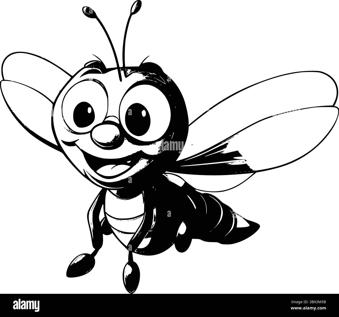 Green Fly Coloring Page for Kids Stock Vector Image & Art - Alamy
