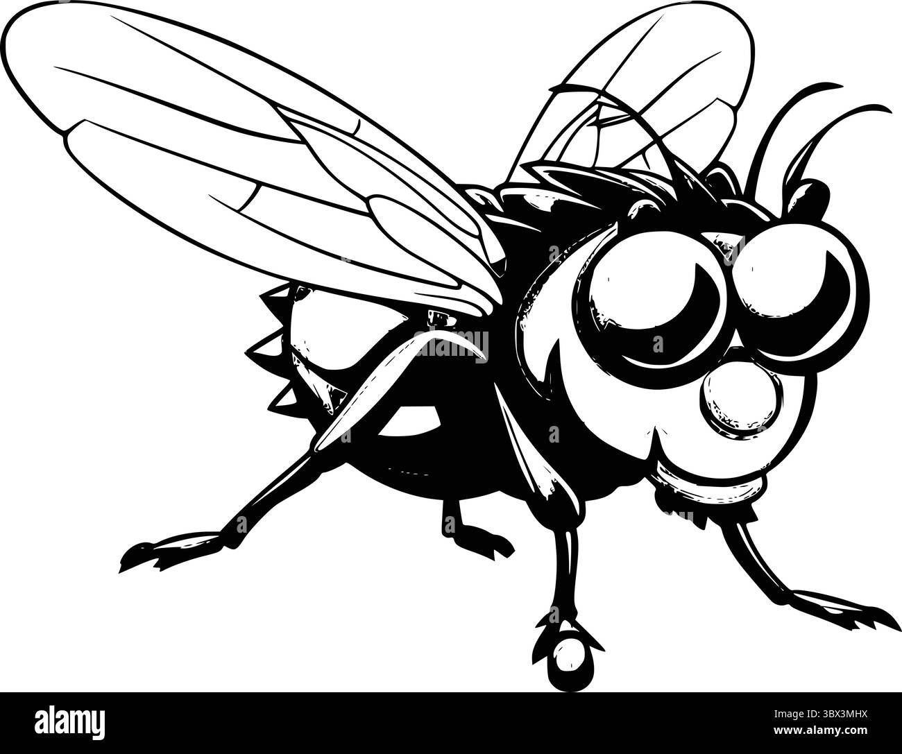 Green Fly Coloring Page for Kids Stock Vector Image & Art - Alamy