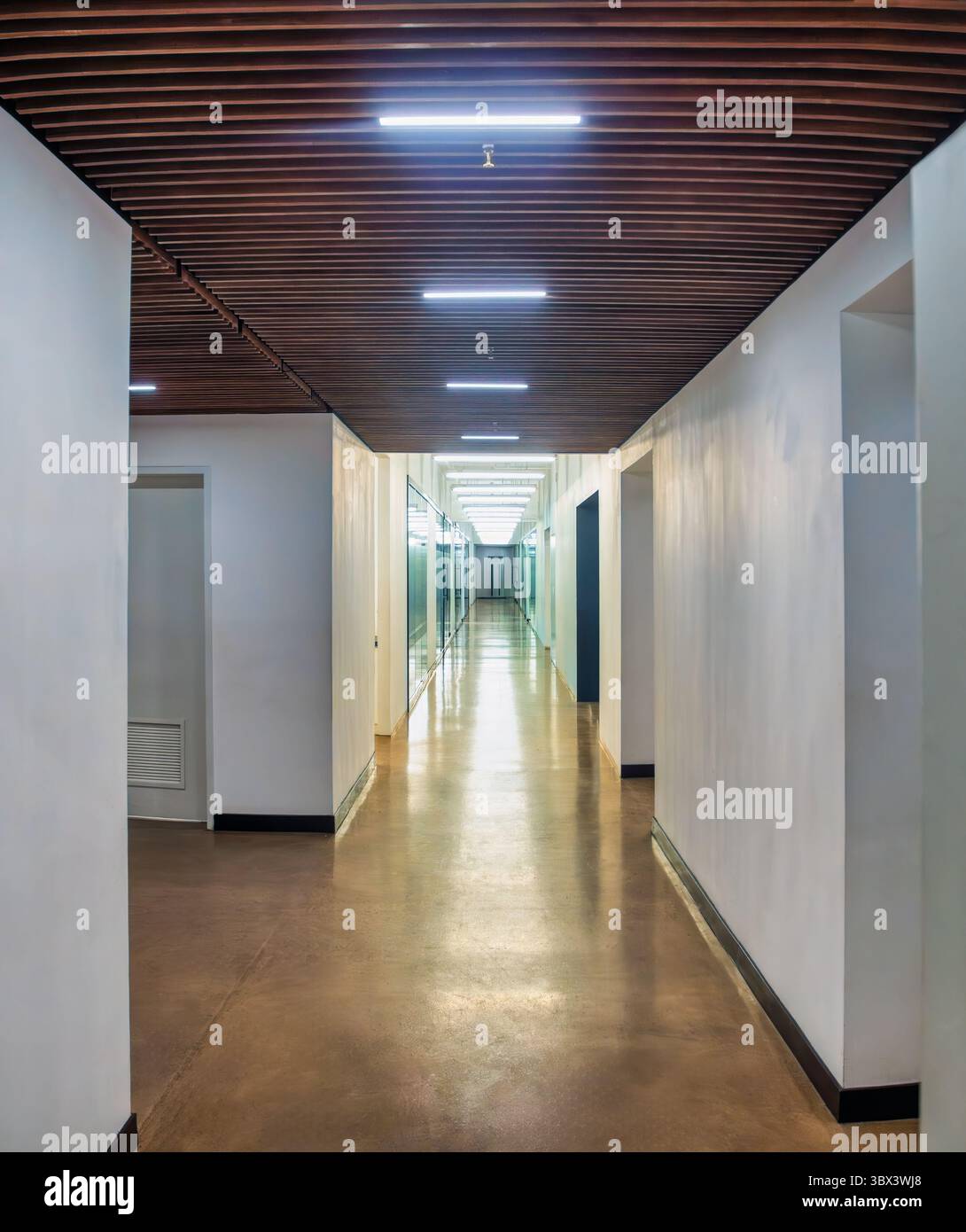 long hallway vanishing diminishing perspective, modern interior design ...