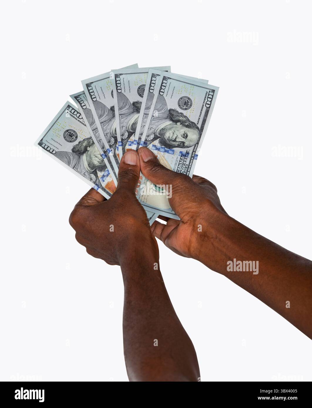 dollar bills notes held by African woman, African society is a cash ...