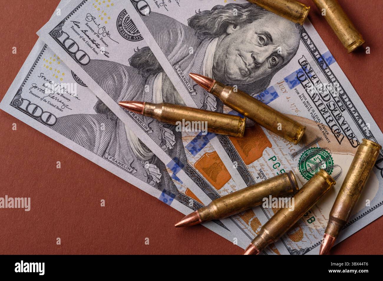 Money, cash dollars to fund weapons for war and defense against attack ...