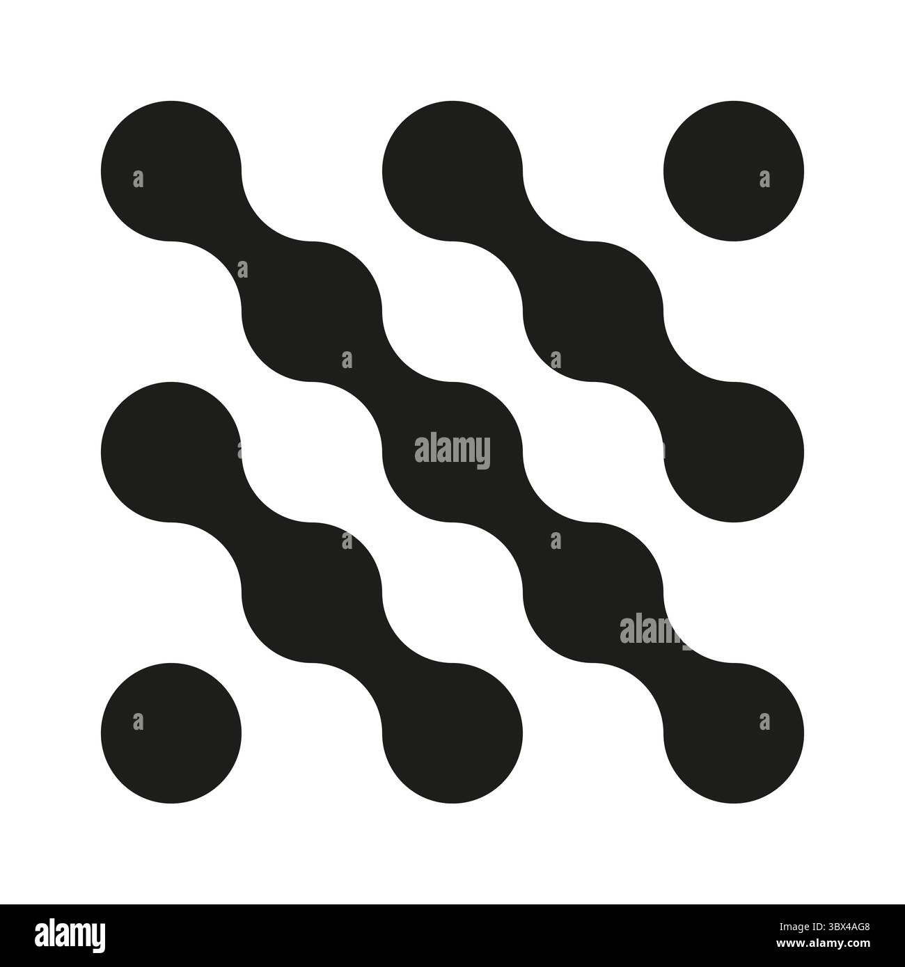 Metaball icon. Connected dots sign. Point movement sample. Connected blobs. Metaballs transition ...