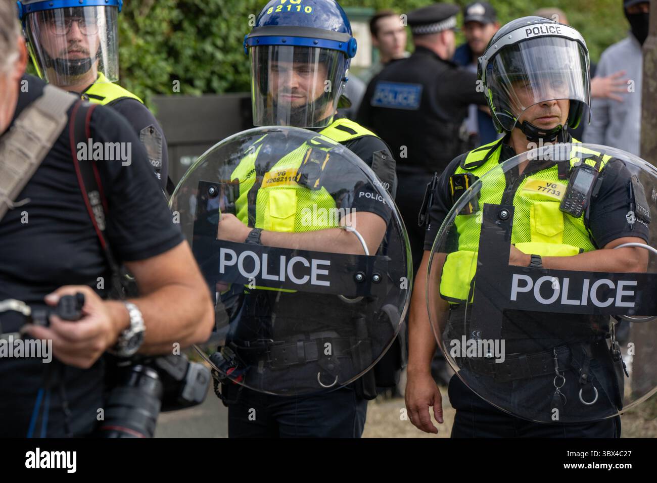 Epping Essex 17 Jul 2025 A small group of pro immigrant protesters were ...