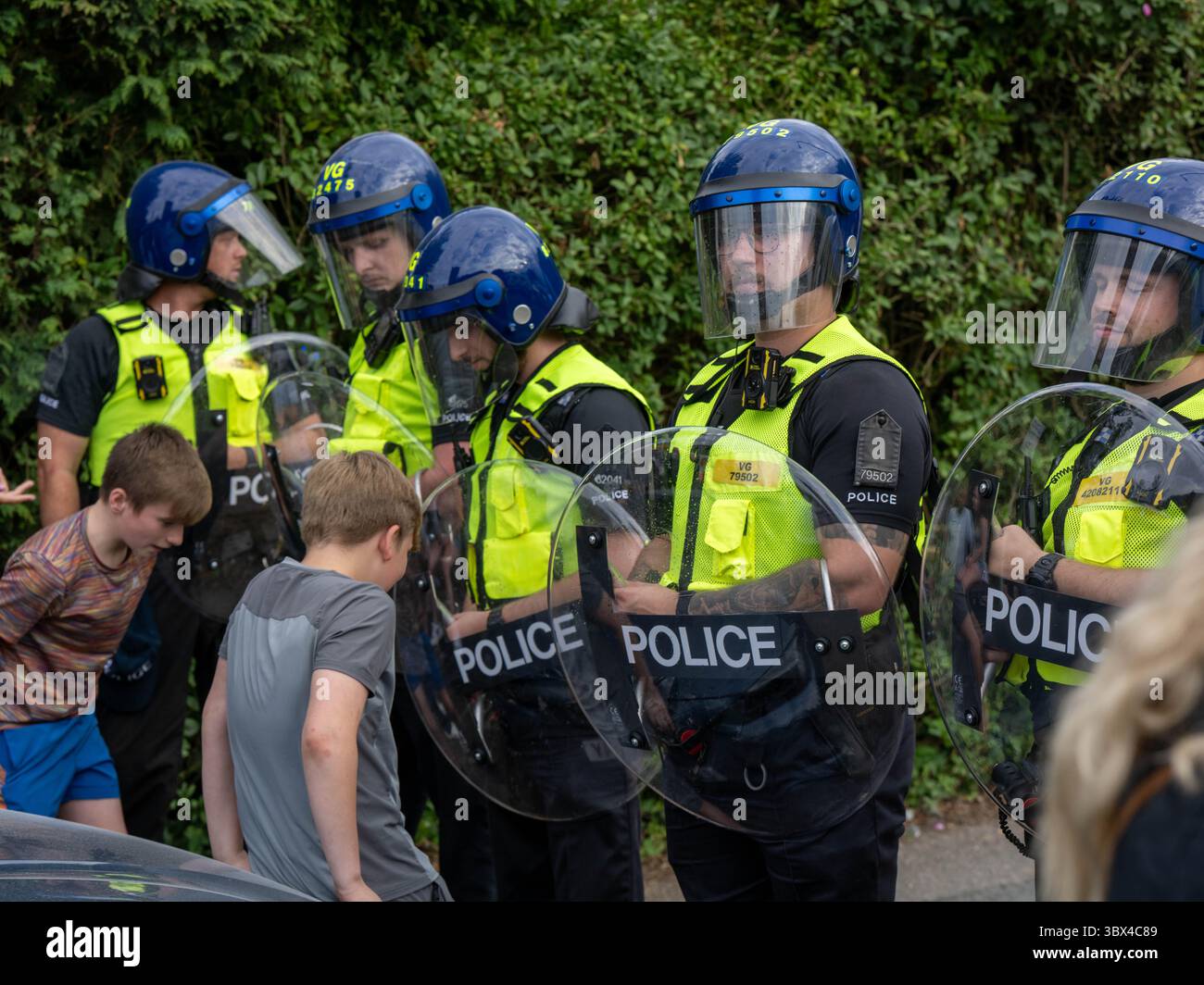 Epping Essex 17 Jul 2025 A small group of pro immigrant protesters were ...