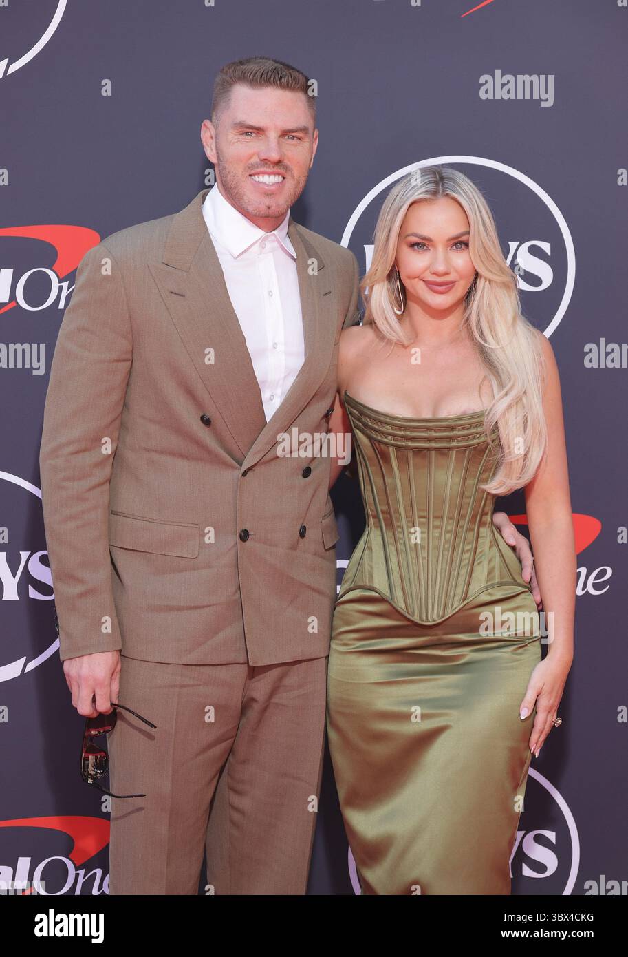 Freddie Freeman and Chelsea Freeman attend the 2025 ESPY Awards at ...