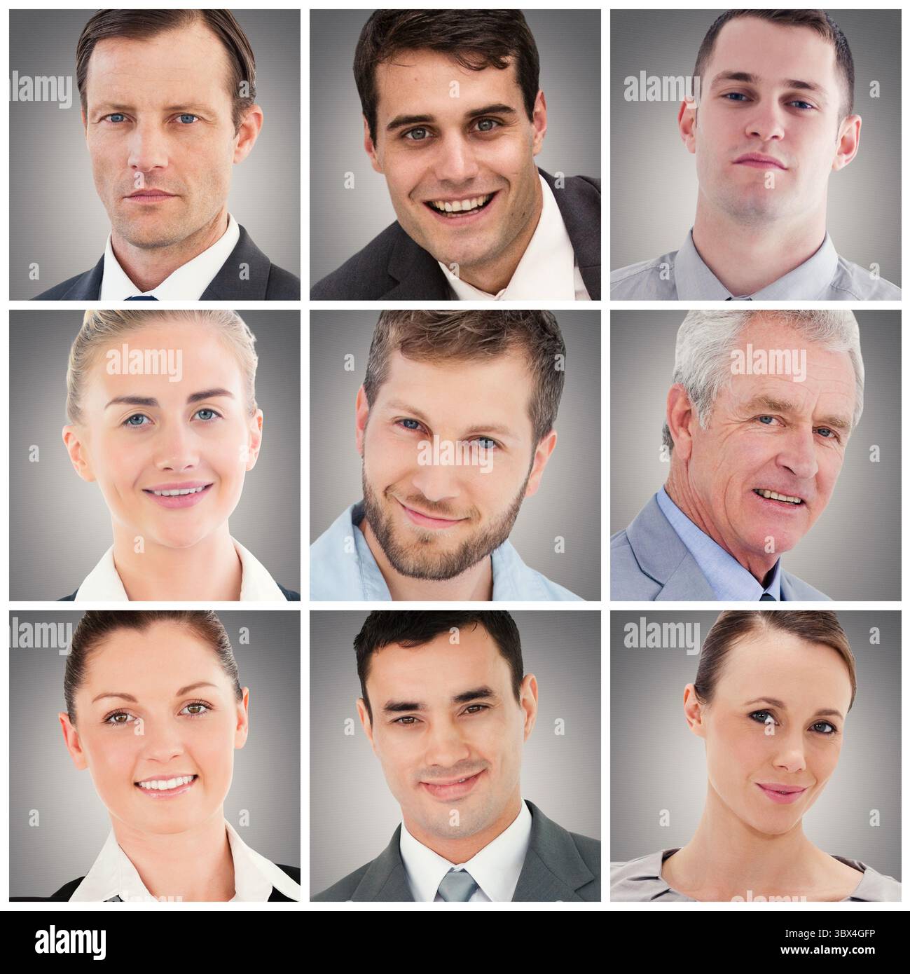 People collage portrait 3x3 Stock Photo - Alamy