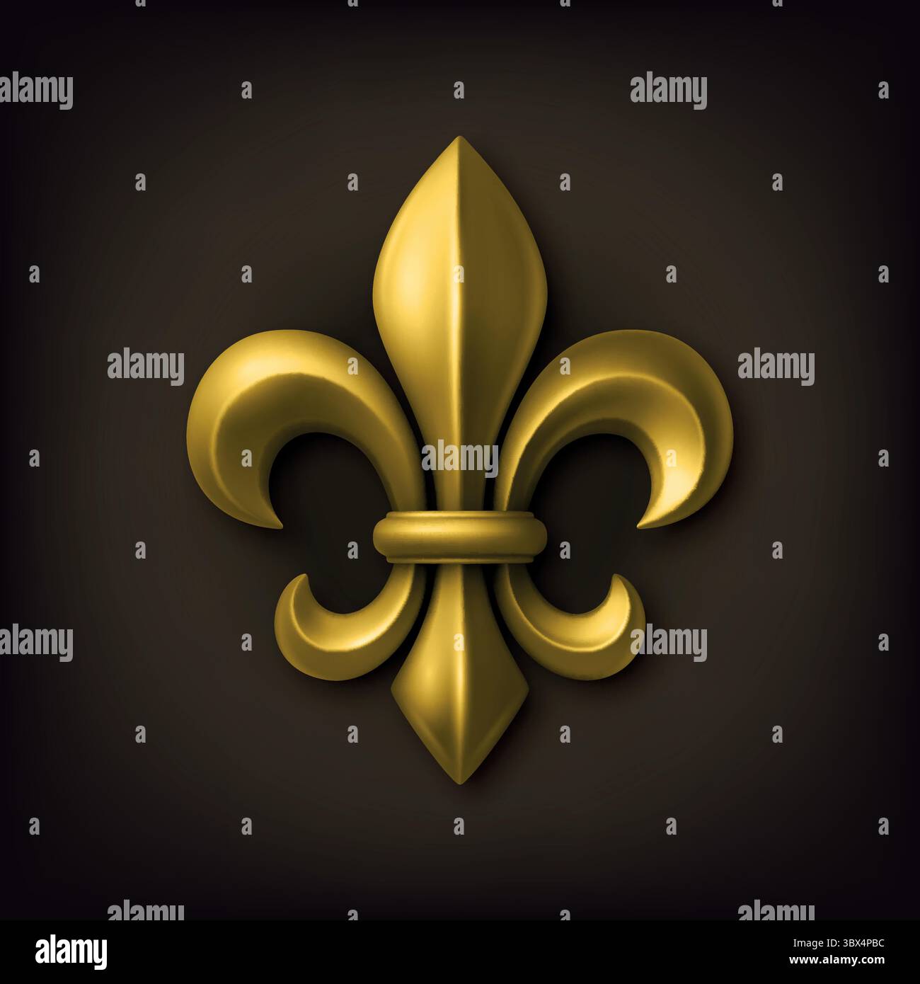 Vector 3d Realistic Fleur de Lis Illustration. Golden Fleur de Lis Icon ...