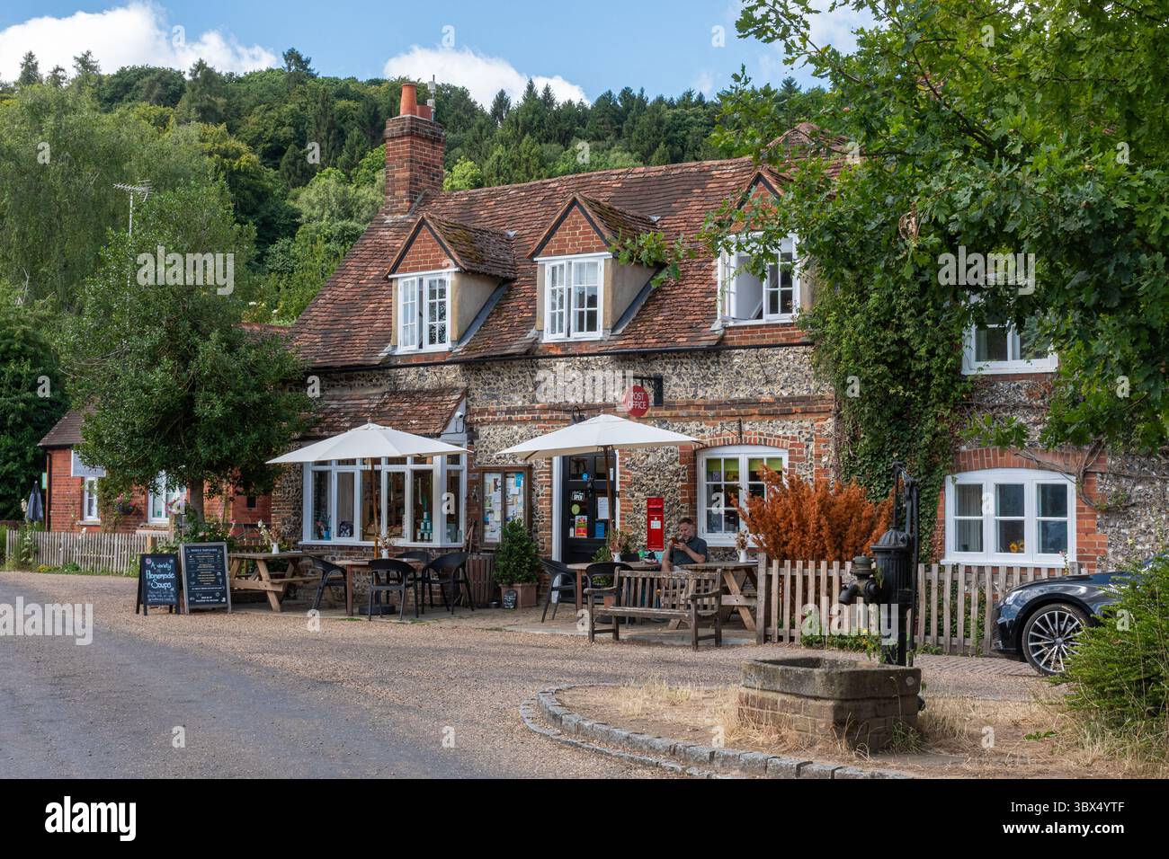 The pretty village of Hambleden in Buckinghamshire, England, UK, with ...