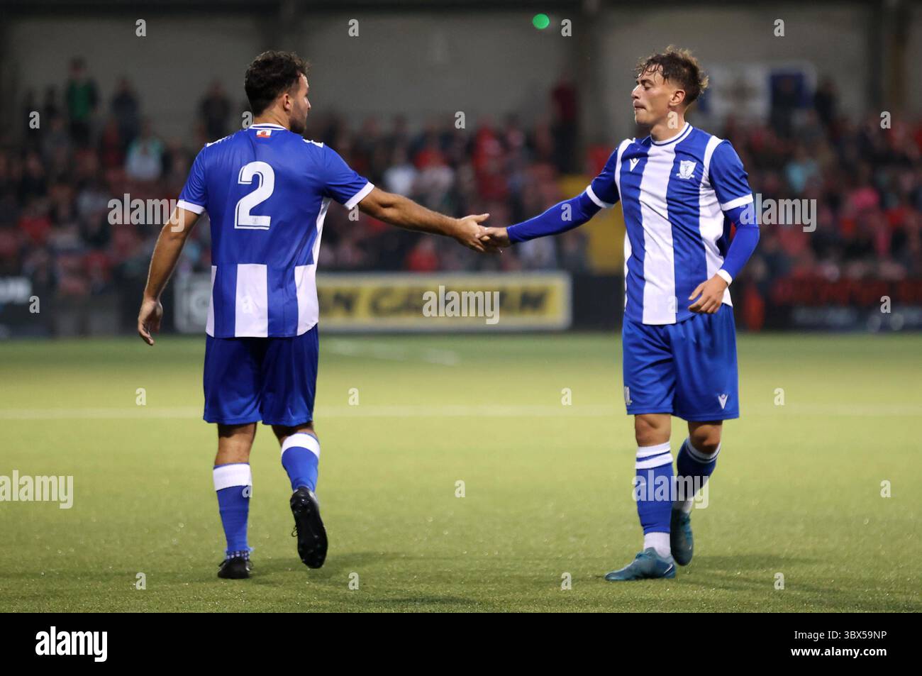 St Joseph's Ethan Jolley and Mitch Gibson during the UEFA Conference ...
