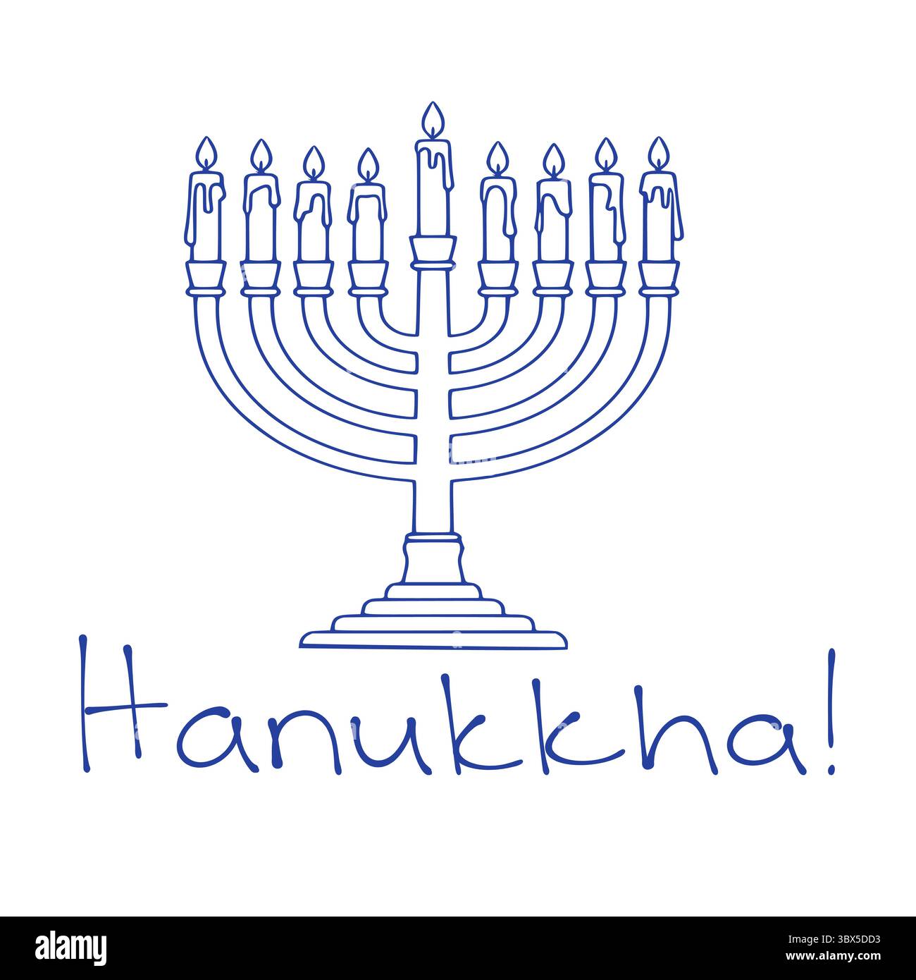 A vector illustration of a menorah with nine candles, perfect for ...