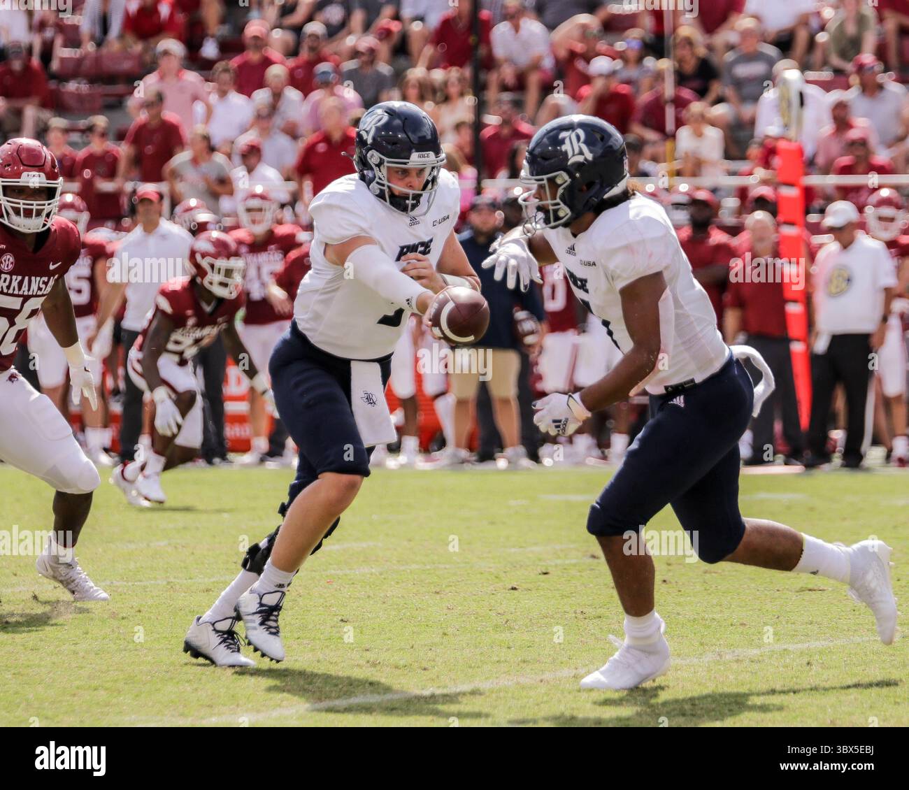 September 4, 2021, Fayetteville, Arkansas, USA: Rice Owls quarterback ...