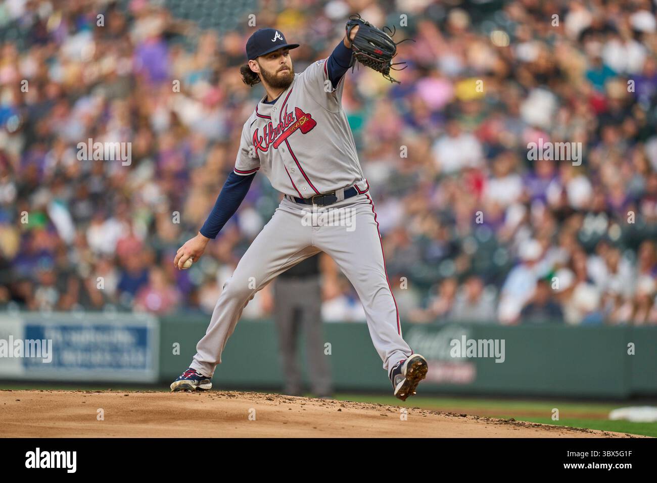 September 4 2021: Atlanta pitcher Ian Anderson (36) throws a pitch ...