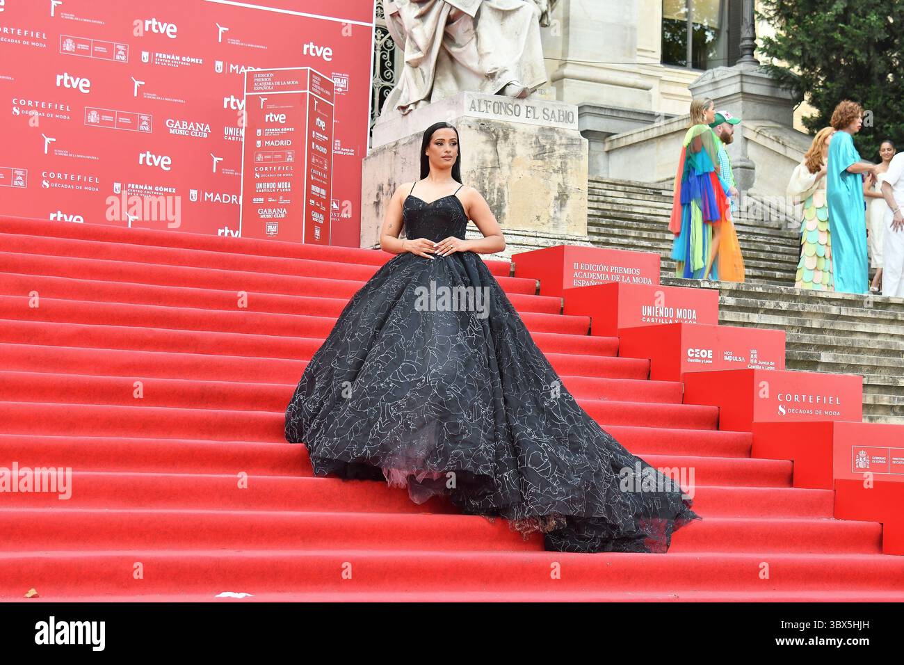 Chanel poses on the red carpet at the the Spanish Fashion Awards held ...