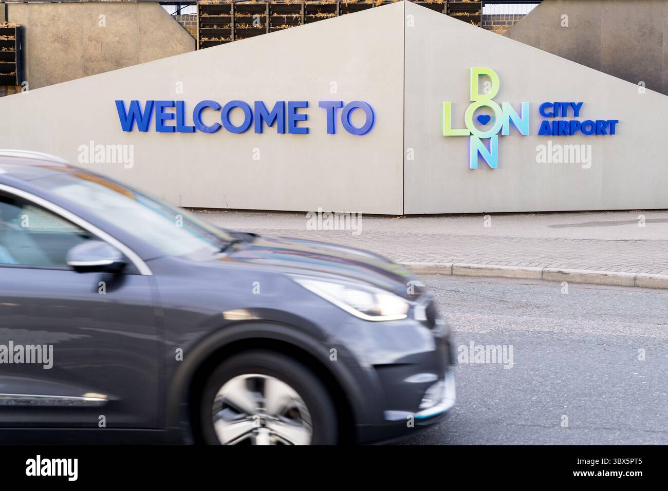 Welcome Sign at London City Airport, the Only Major London Airport ...
