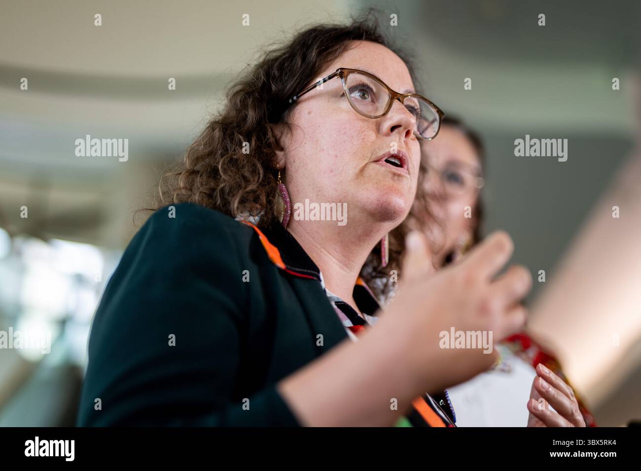 Minister of Crown-Indigenous Relations Rebecca Alty speaks following ...
