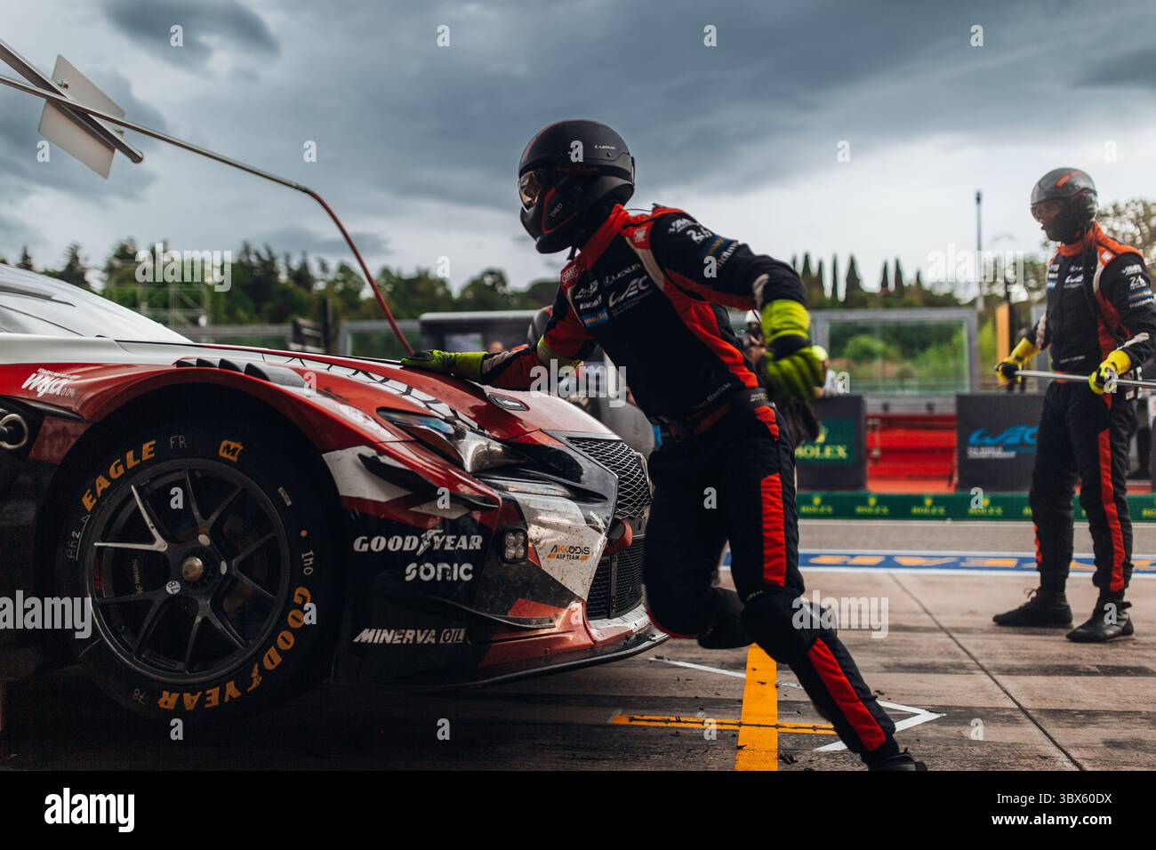 FIA WEC 6 Heures d'IMOLA 2025 Lexus RC F GT3 at the pit stop of the ...