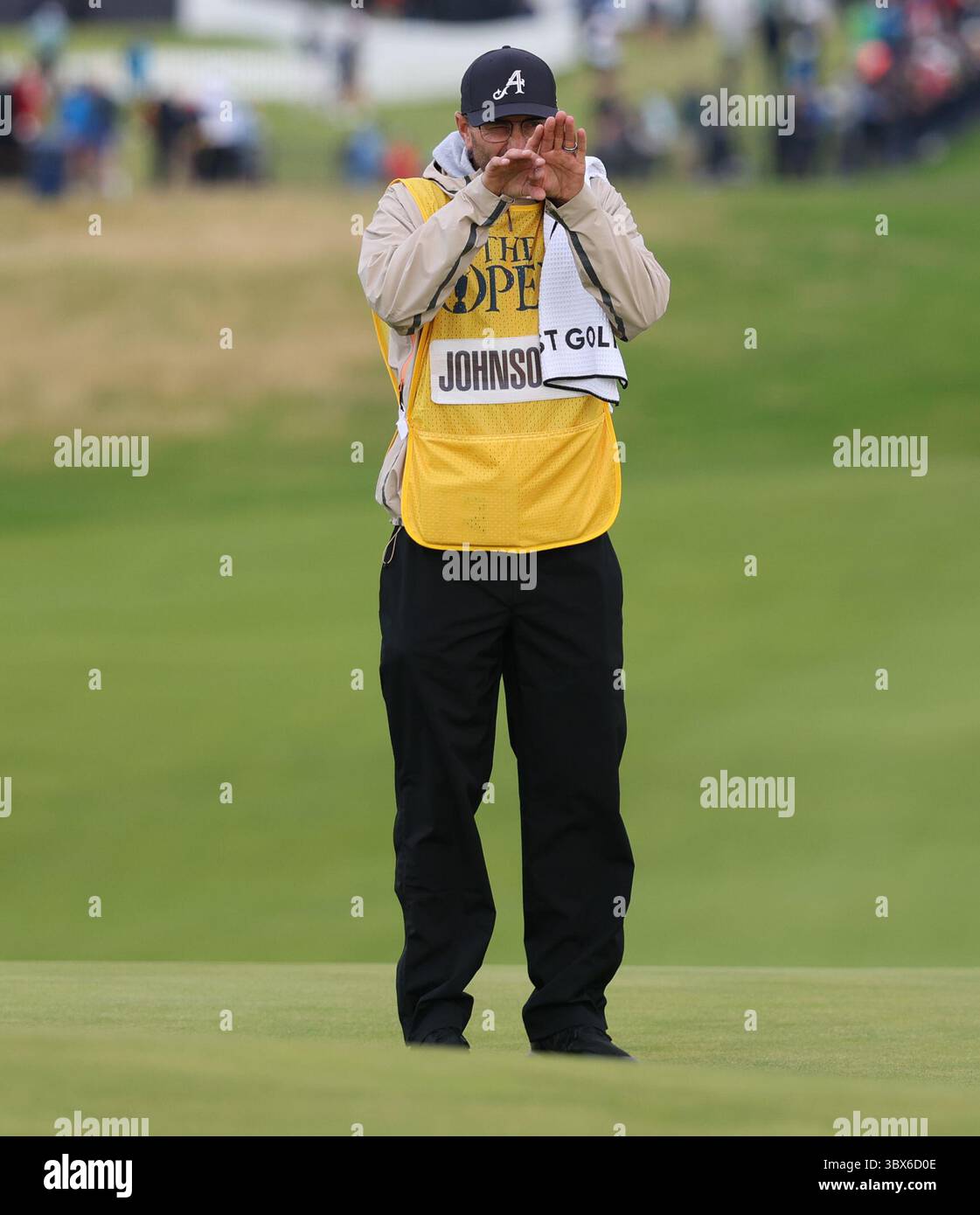 Dustin Johnson Caddie out on the First round proper of The 153rd Open ...