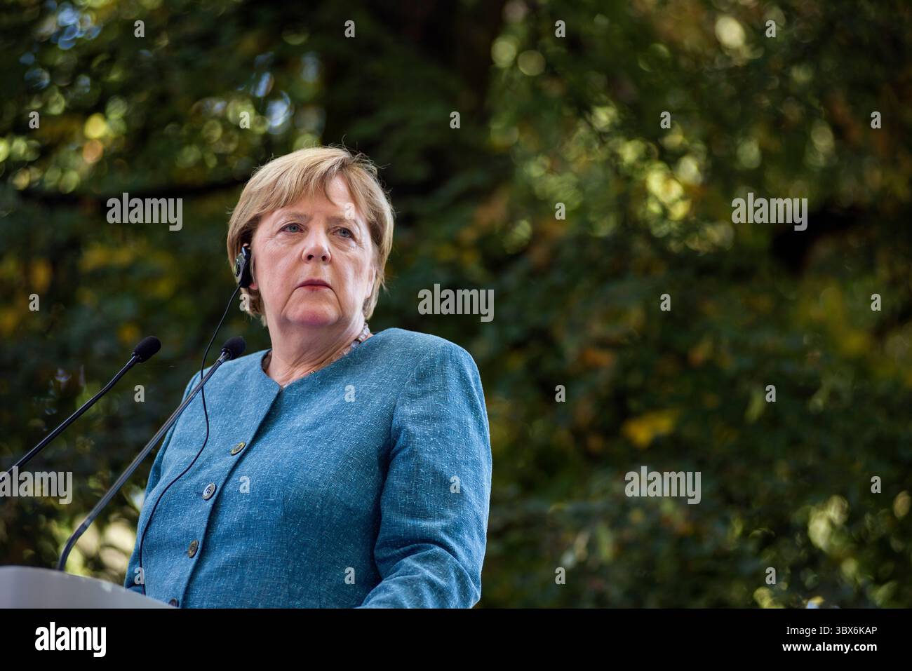 September 11, 2021, Warsaw, Poland: Angela Merkel speaks during a press ...