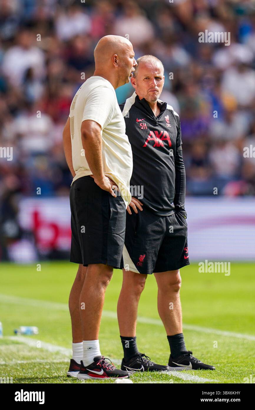 Liverpool Manager Arne Slot and Sipke Hulshoff First Assistant Coach ...