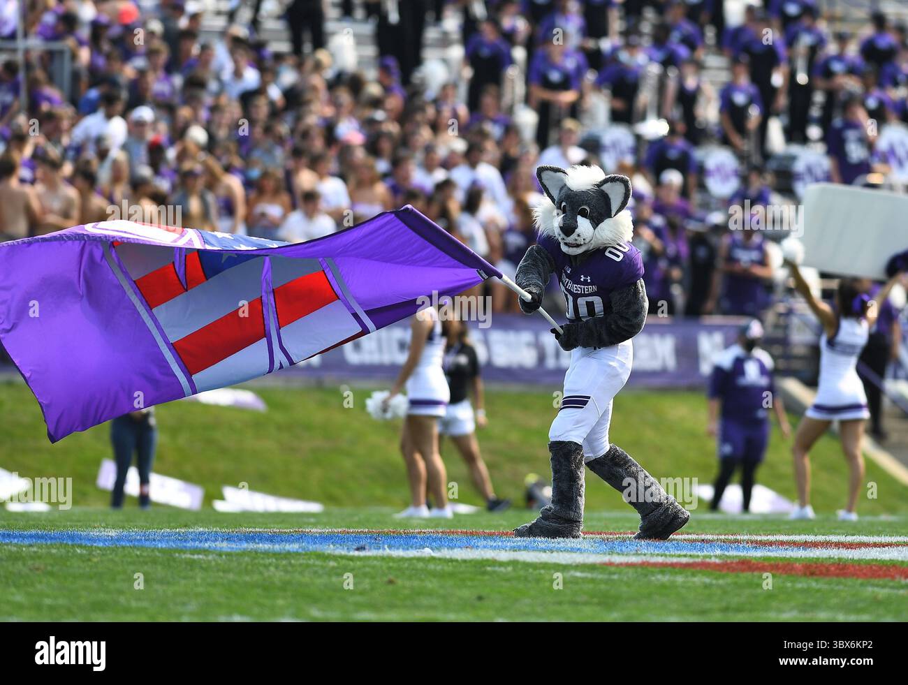 September 11, 2021: Northwestern mascot ''Willie'' in action during the ...