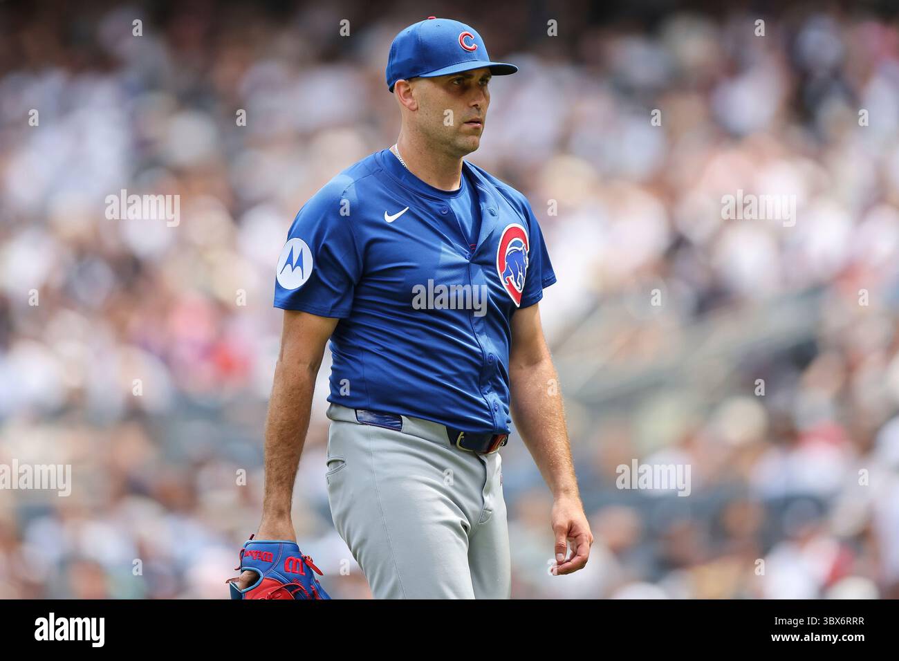 BRONX, NY - JULY 12: Chicago Cubs pitcher Matthew Boyd (16) walks off ...