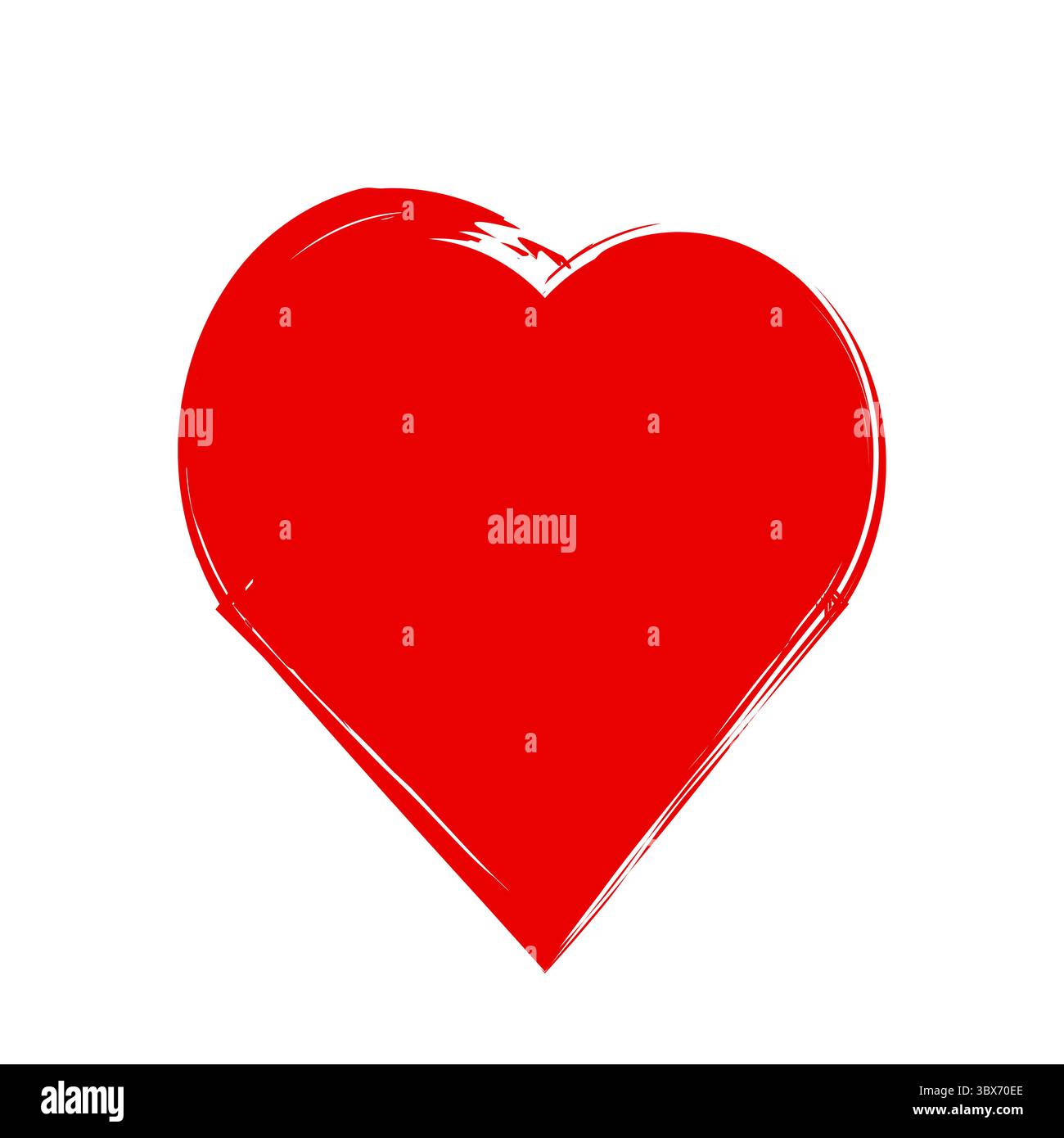Brush heart illustration. Bold love icon. Bright red vector. Minimal ...