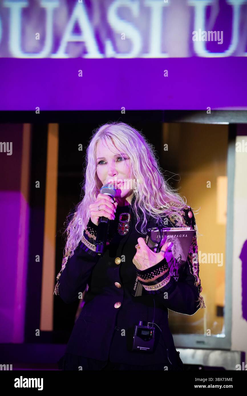 Italian singer Ivana Spagna during a private concert. ForlÃ¬ (Italy ...