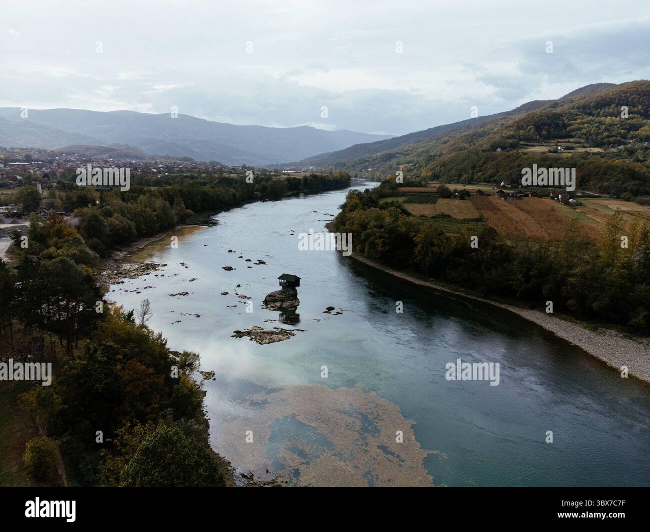 Famous house in the middle of river in the Tara region, Serbia, Europe ...