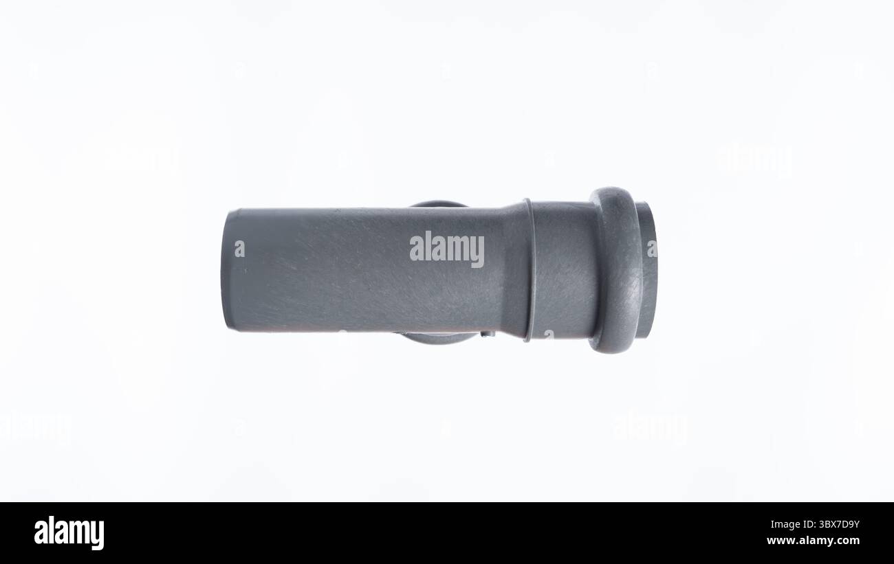 New grey drain pipe, isolated on white background Stock Photo - Alamy