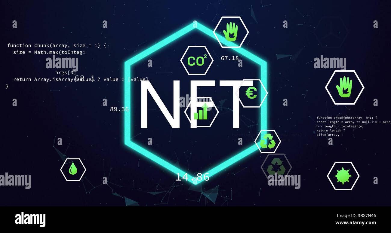 Floating neon green network hi-res stock photography and images - Alamy