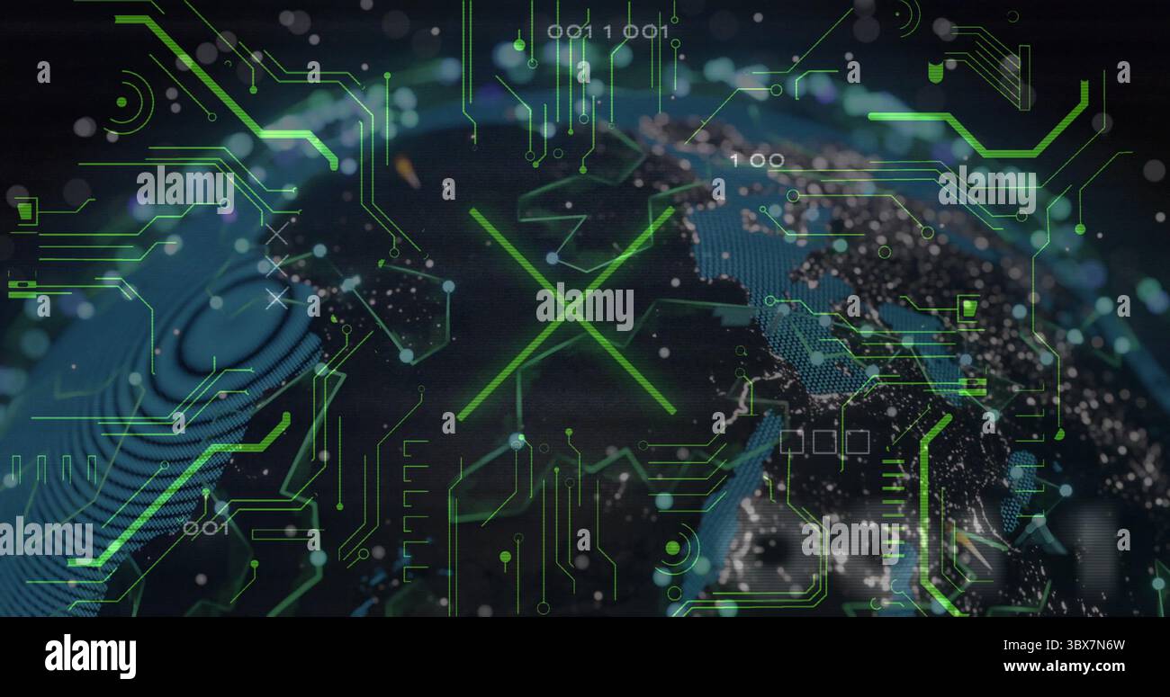 Digital dashboard presenting glowing neon hi-res stock photography and ...