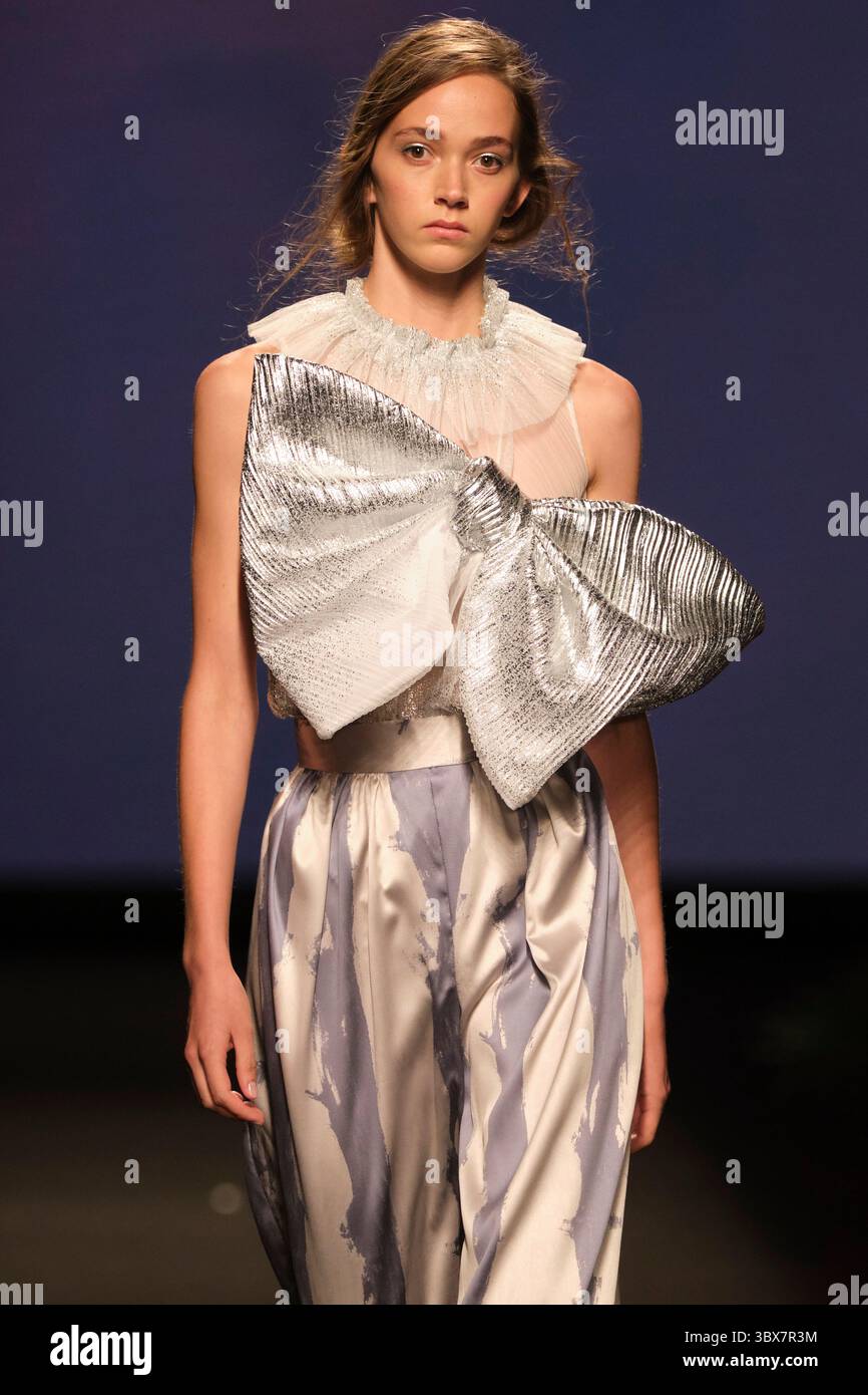 September 16, 2021, Madrid, Madrid, Spain: A model walks the catwalk at ...