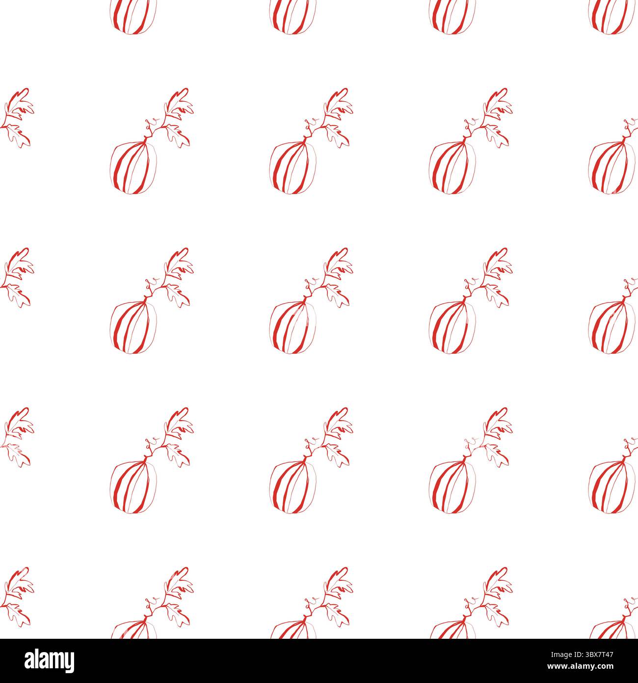 Watermelon seamless pattern with fresh fruit and curly twigs on white ...