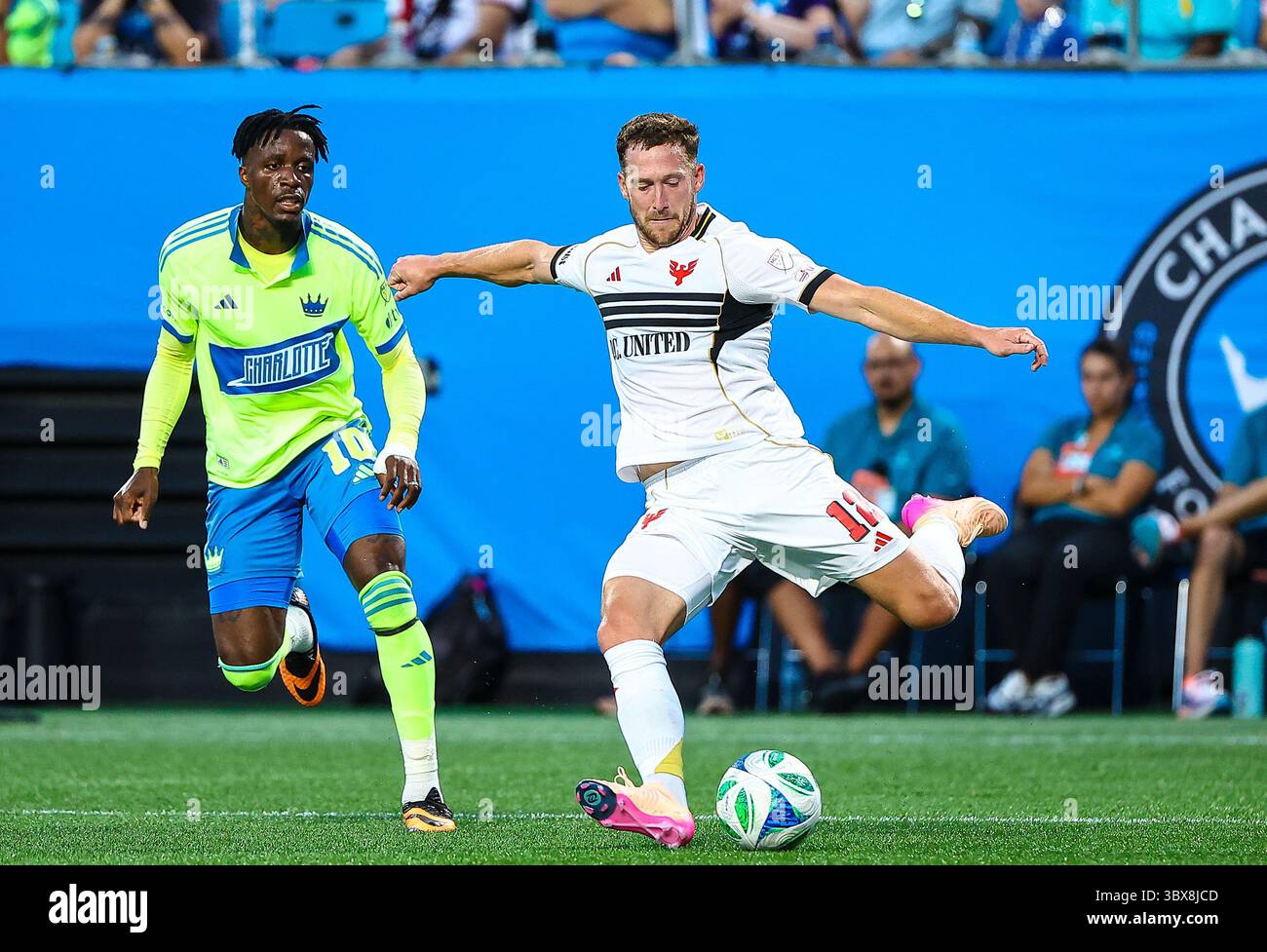 July 16, 2025: DC United defender Conner Antley (12) kicks the ball ...