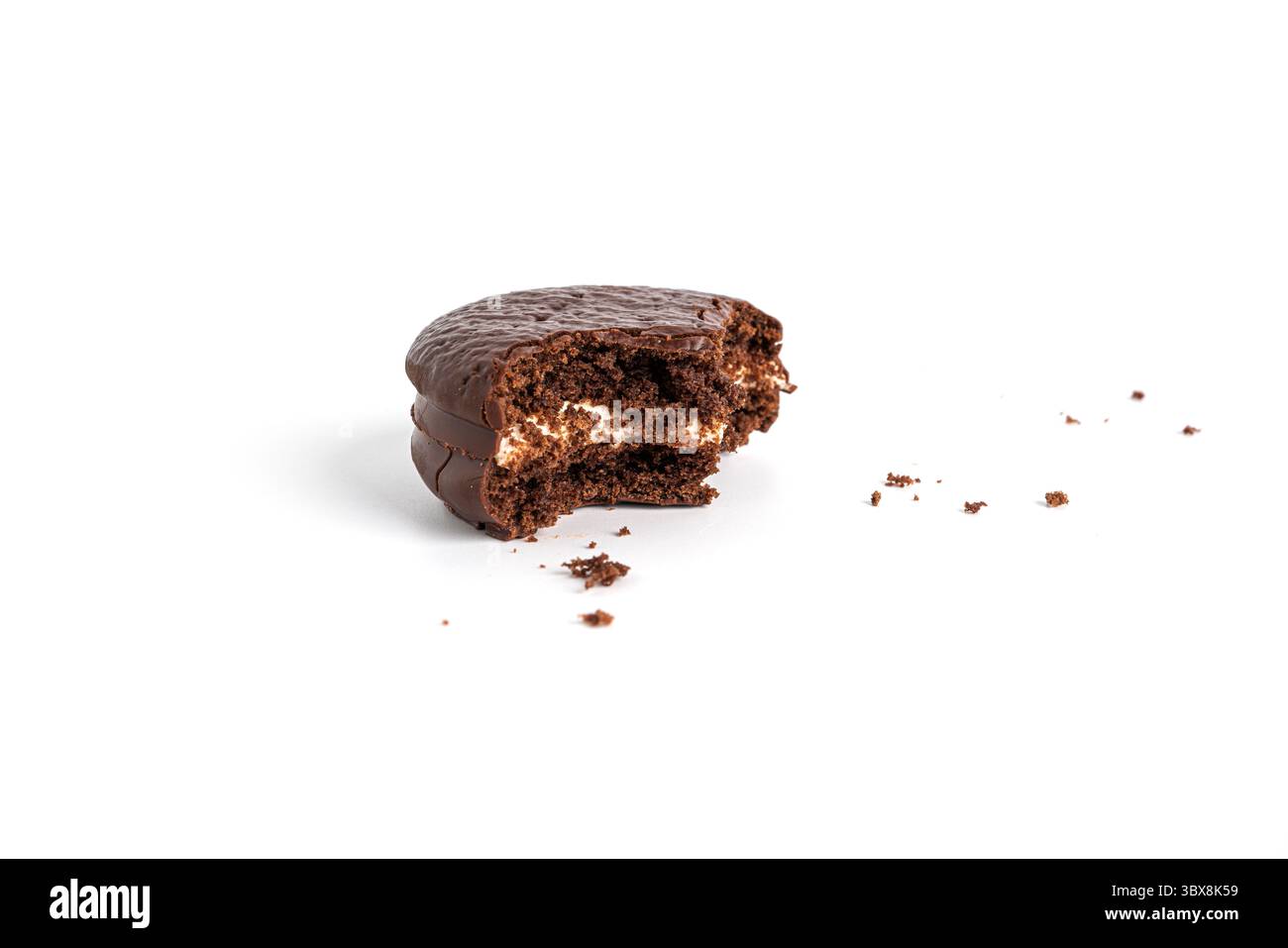 Chocolate dessert chocopie isolated on white background. Chocolate ...