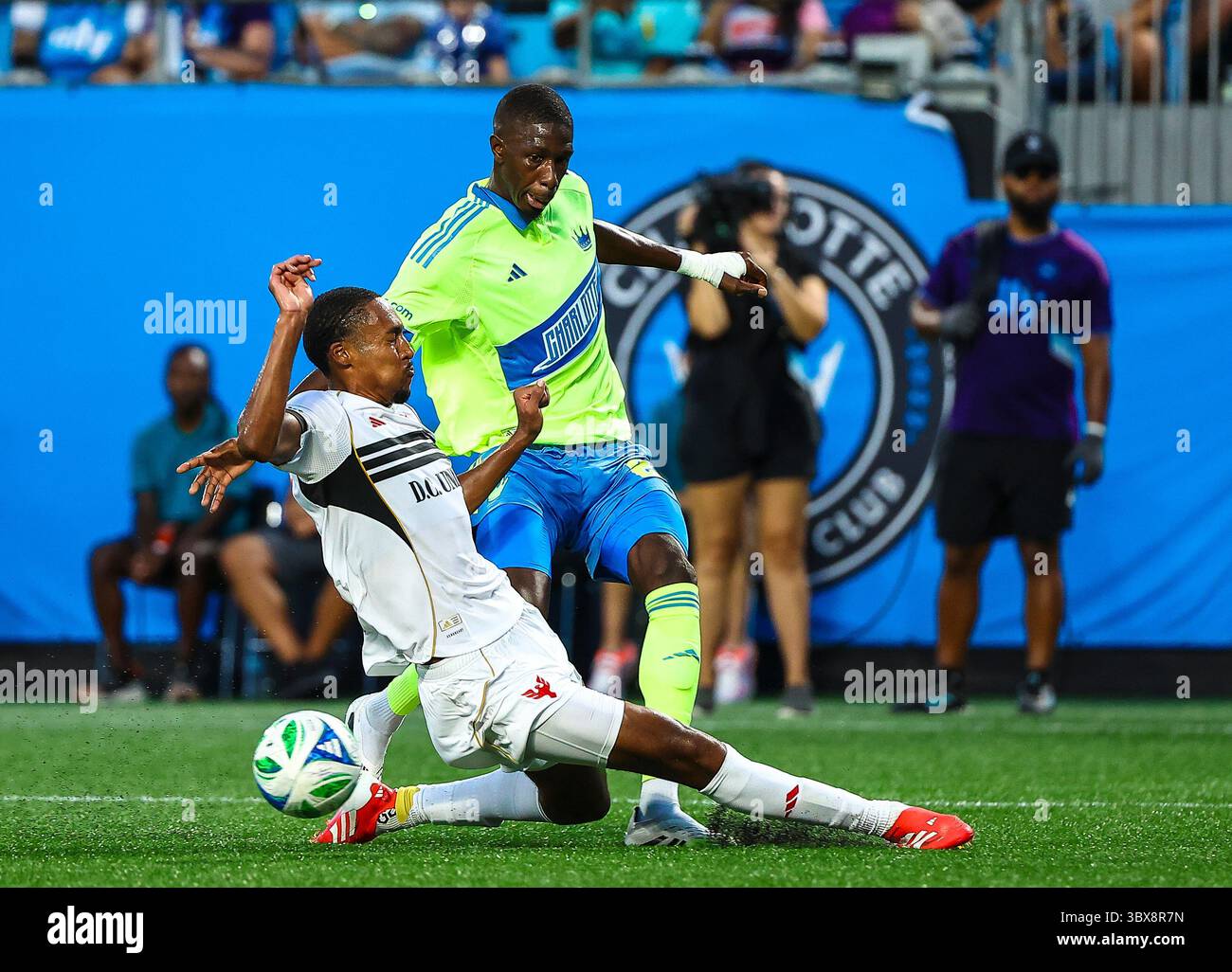 July 16, 2025: DC United defender Garrison Tubbs (16) slides to get ...
