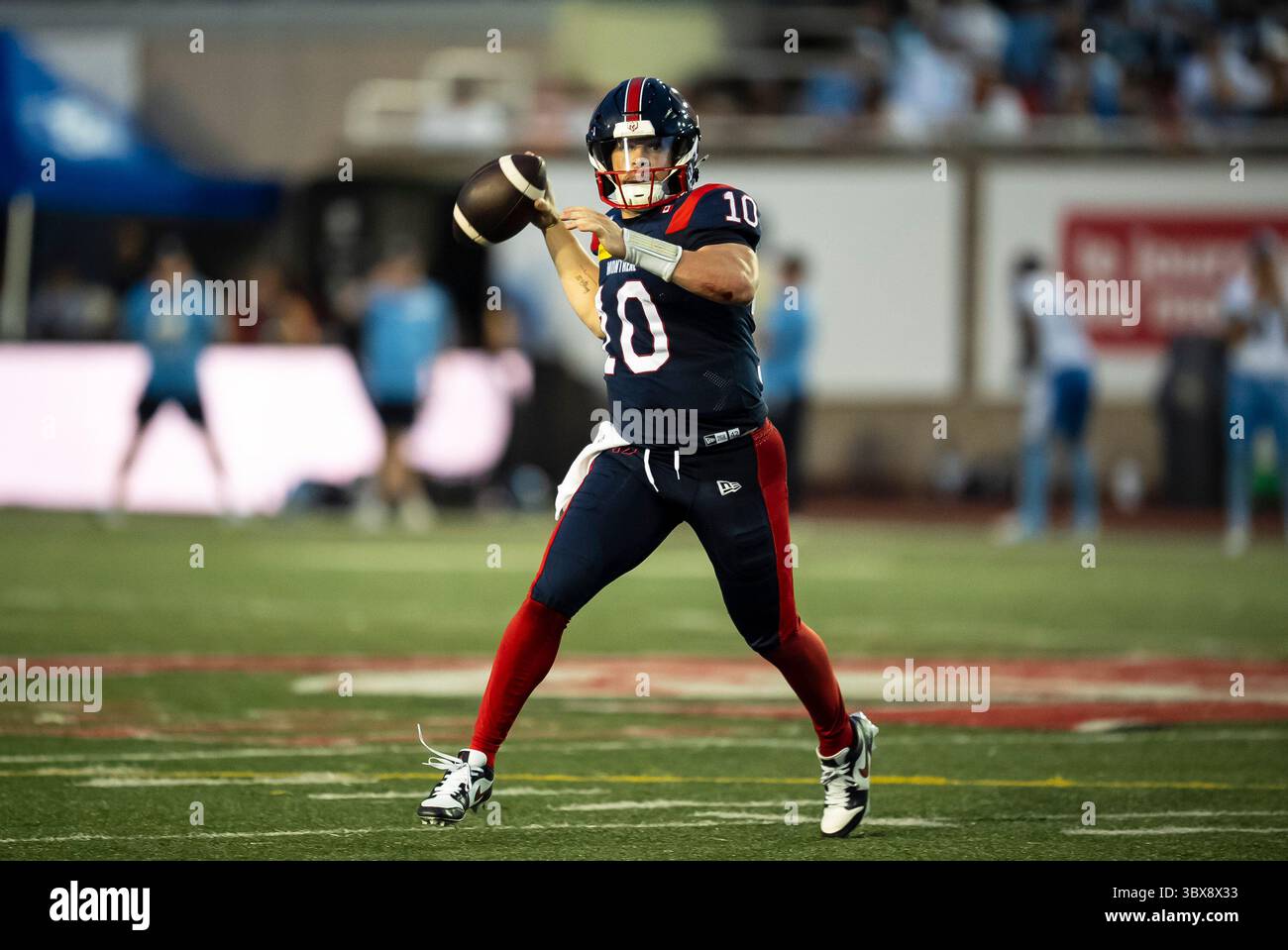 Montreal Alouettes quarterback Davis Alexander (10) throws the ball ...