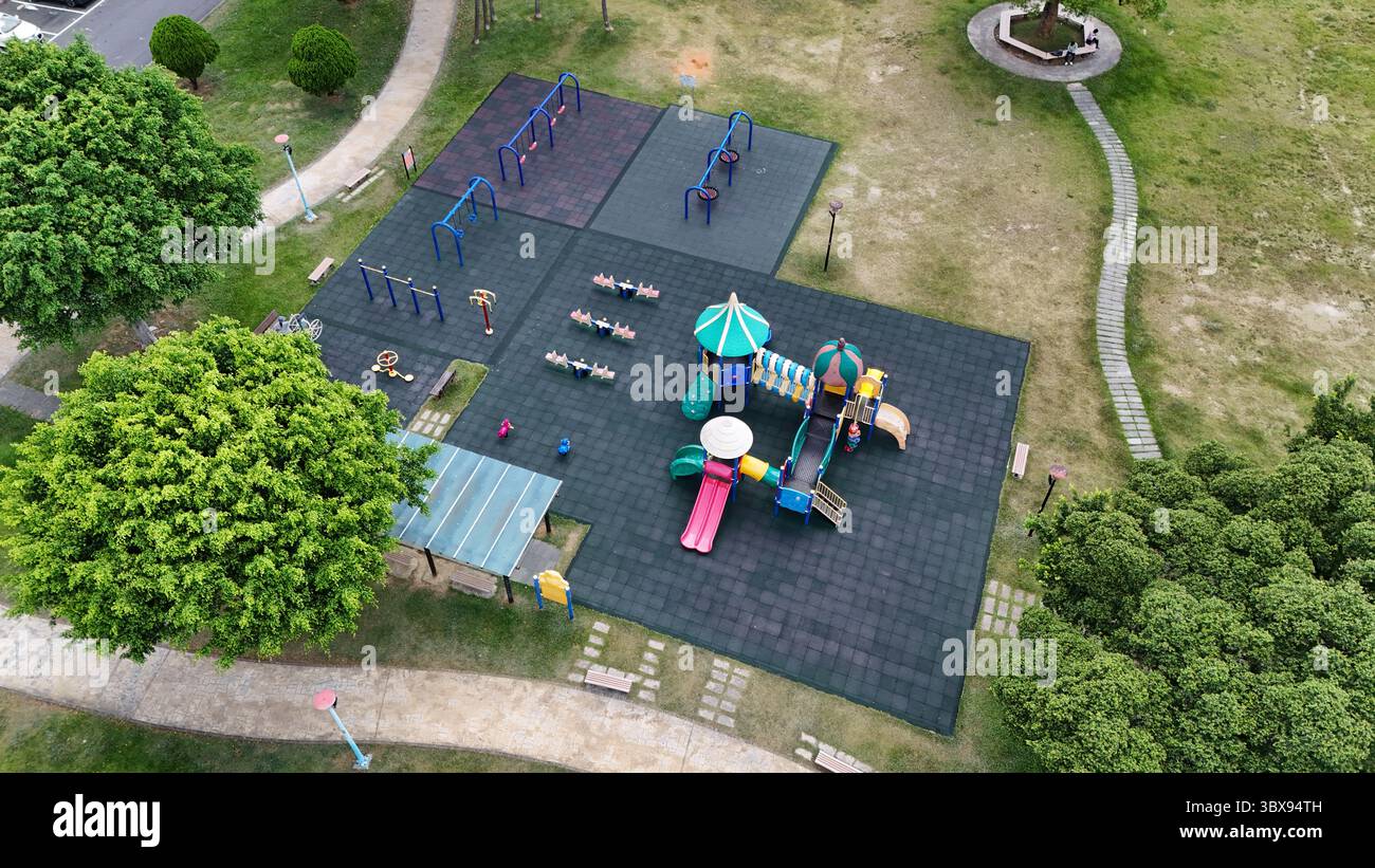 Aerial View of Urban Playground in City Park Stock Photo - Alamy