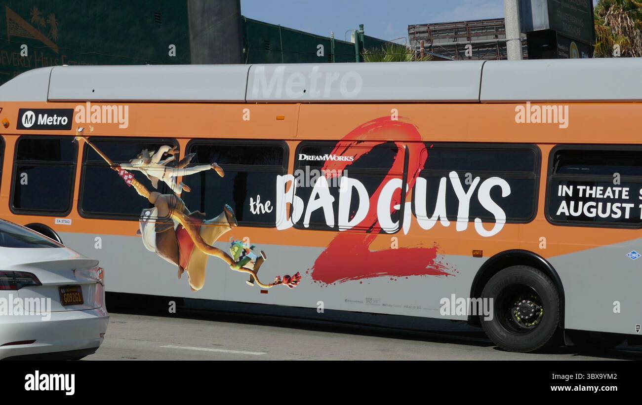 Los Angeles, California, USA 17th July 2025 Dreamworks Bad Guys 2 Bus ...