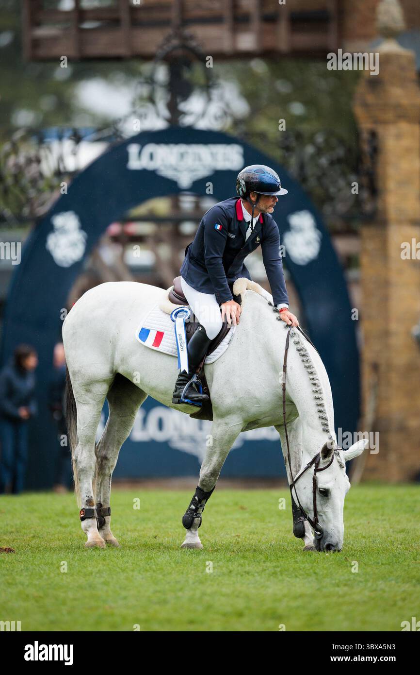 Gregory Cottard of France riding Cocaine Du Val during the prize giving ...