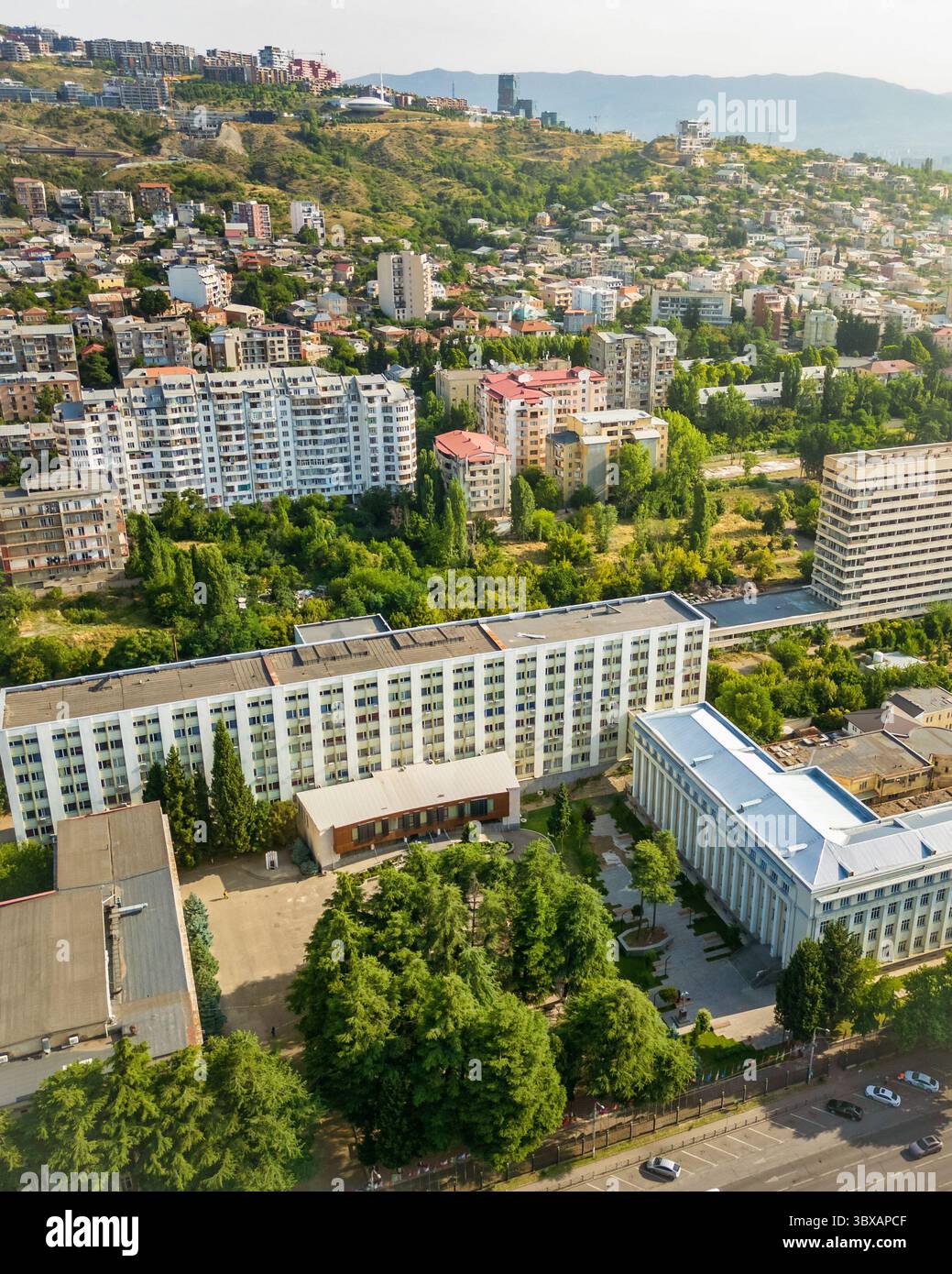 Tbilisi, Georgia - 15th july, 2025: Aerial view Tbilisi state medical ...