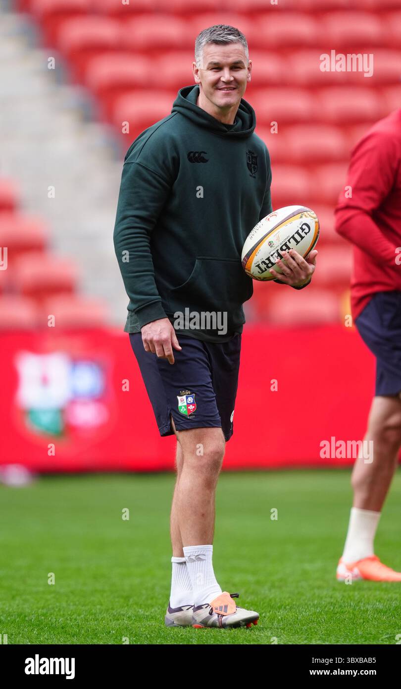 British and Irish Lions assistant coach Jonny Sexton during the captains run at Suncorp Stadium ...