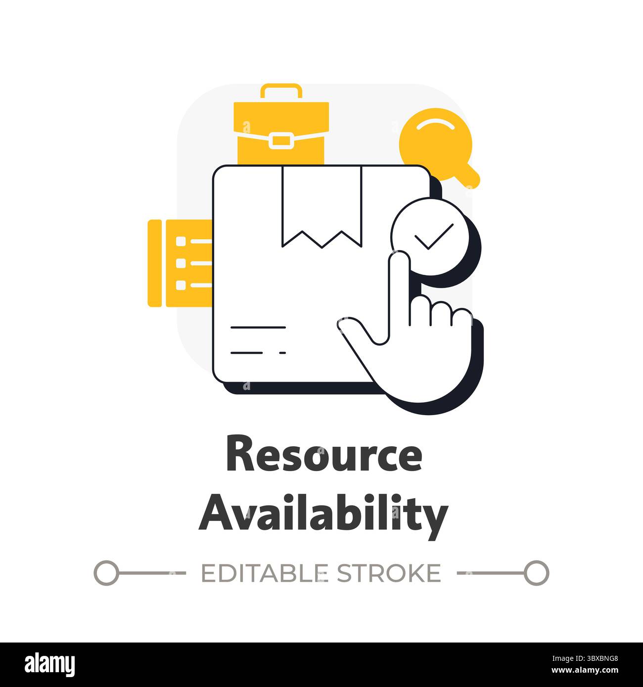 Resource availability flat outline concept icon Stock Vector Image ...