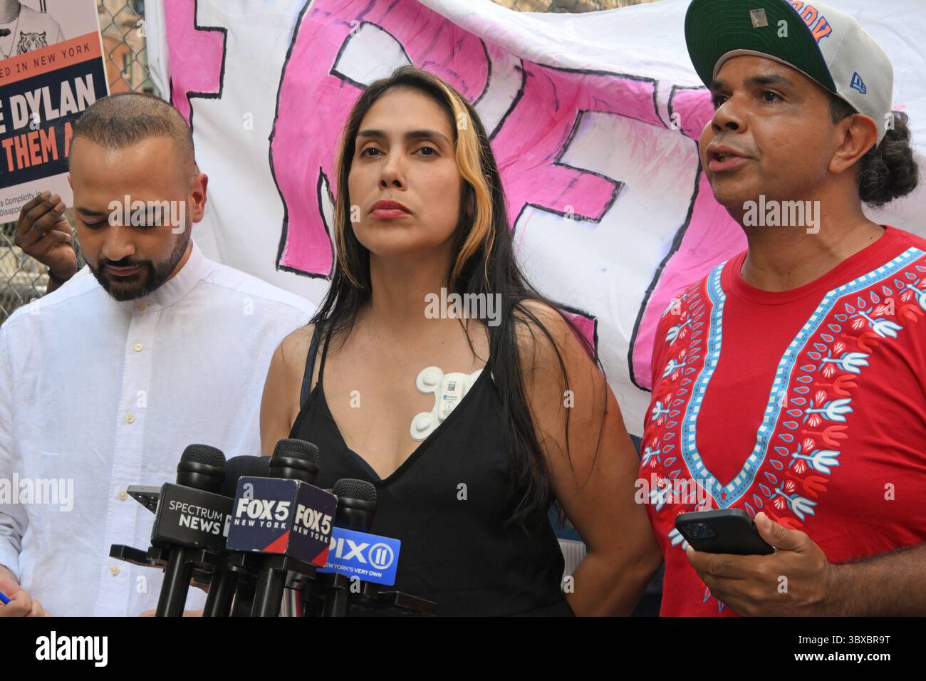 July 17, 2025, New York, New York, USA: Some family members of detained ...
