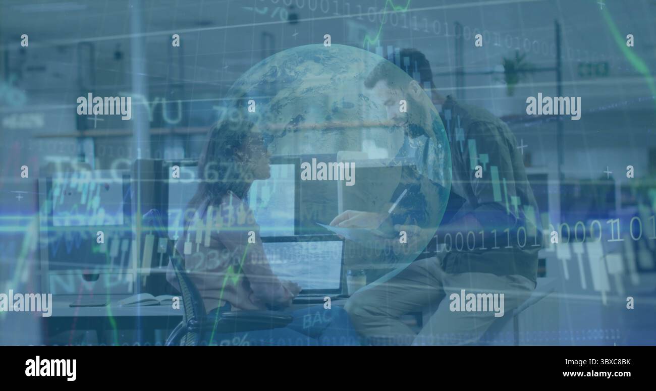 Collaborating in office people binary hi-res stock photography and images - Alamy