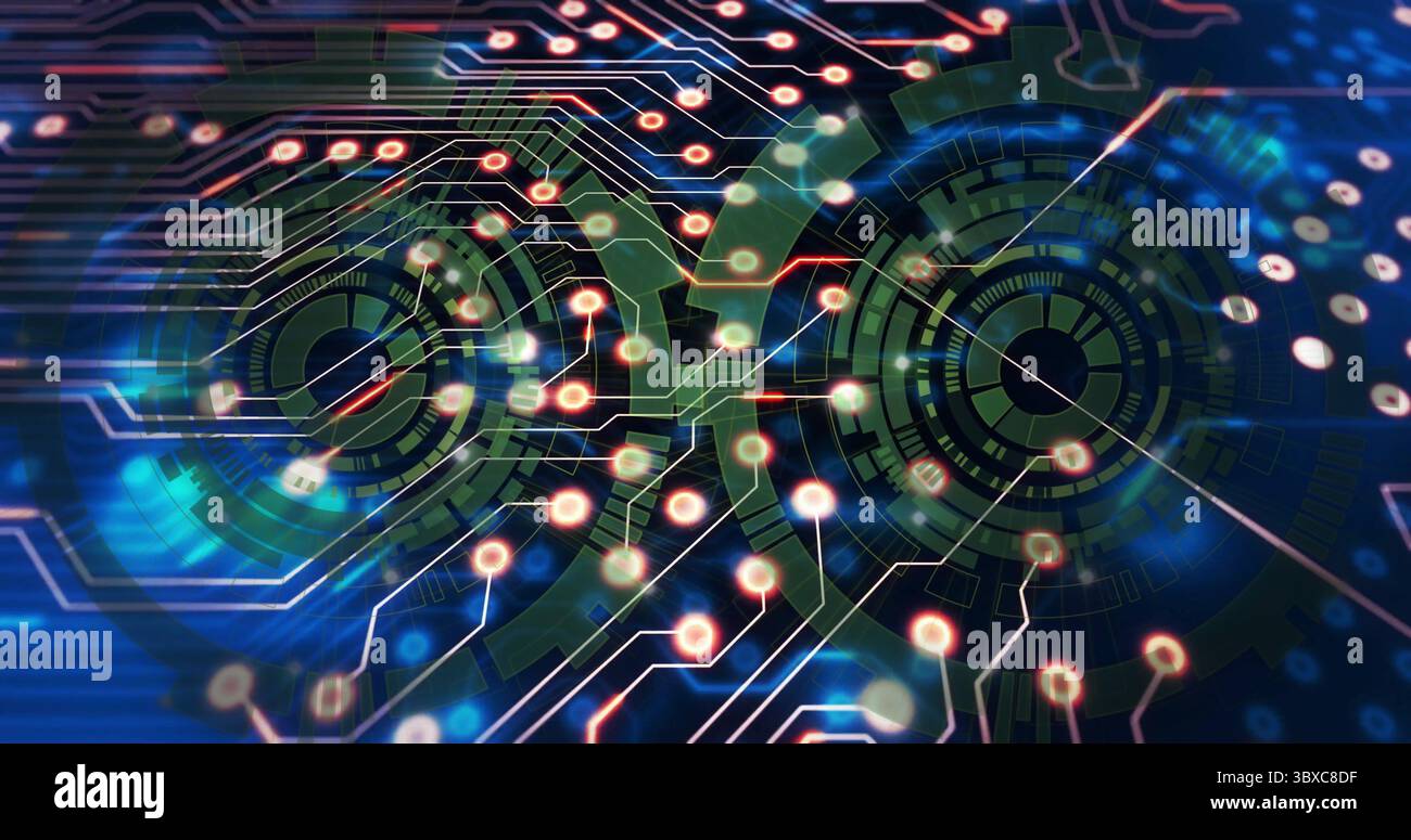 Glowing blue circular elements in hi-res stock photography and images ...