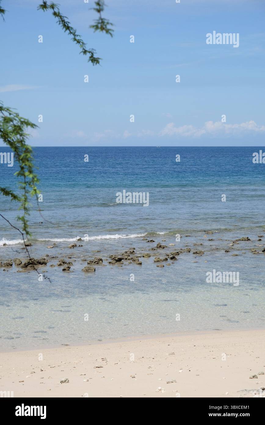 Tropical exotic paradise view of Cristo Rei Beach in Dili, Timor Leste ...